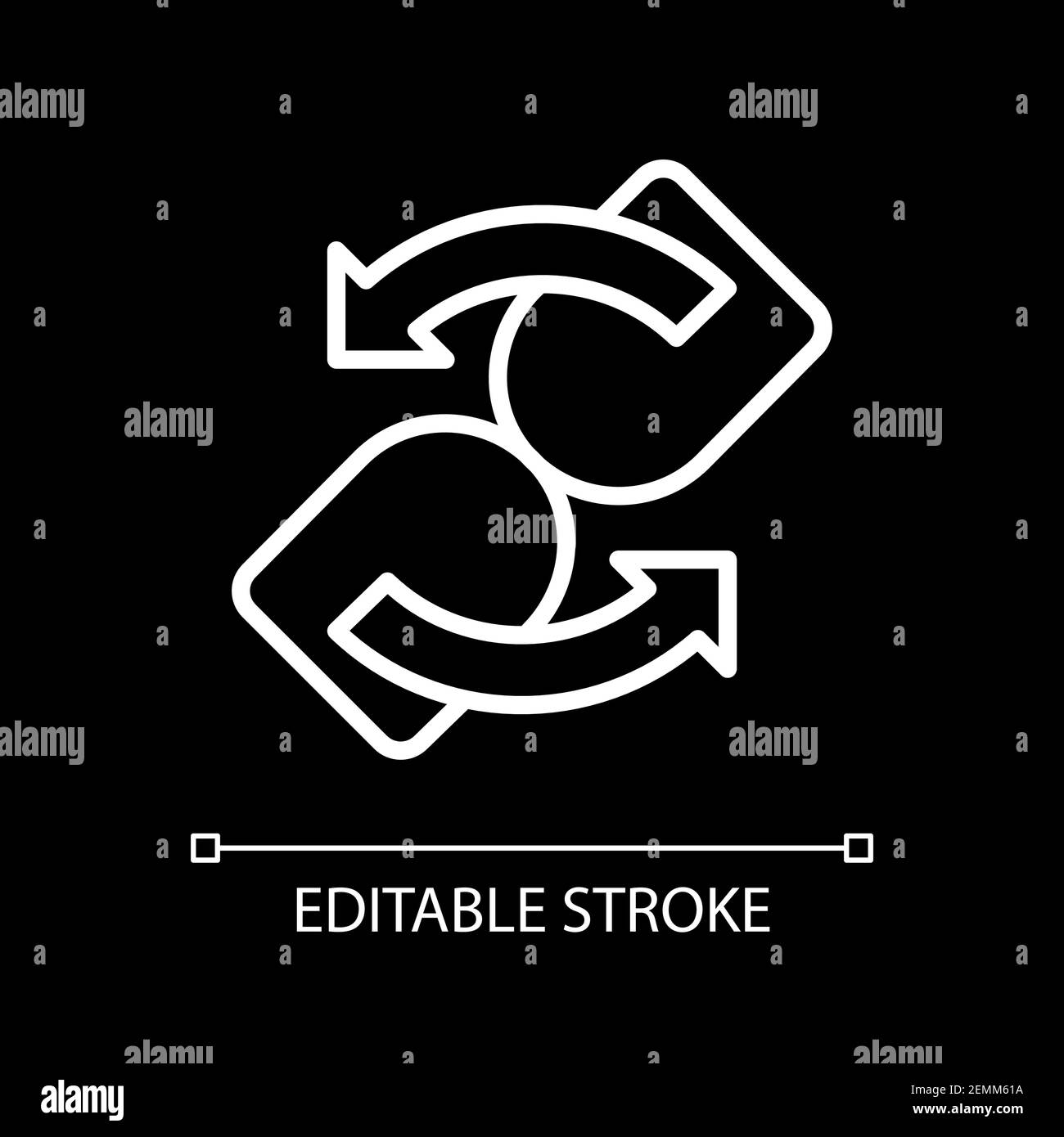 Loading white linear icon for dark theme Stock Vector Image & Art - Alamy