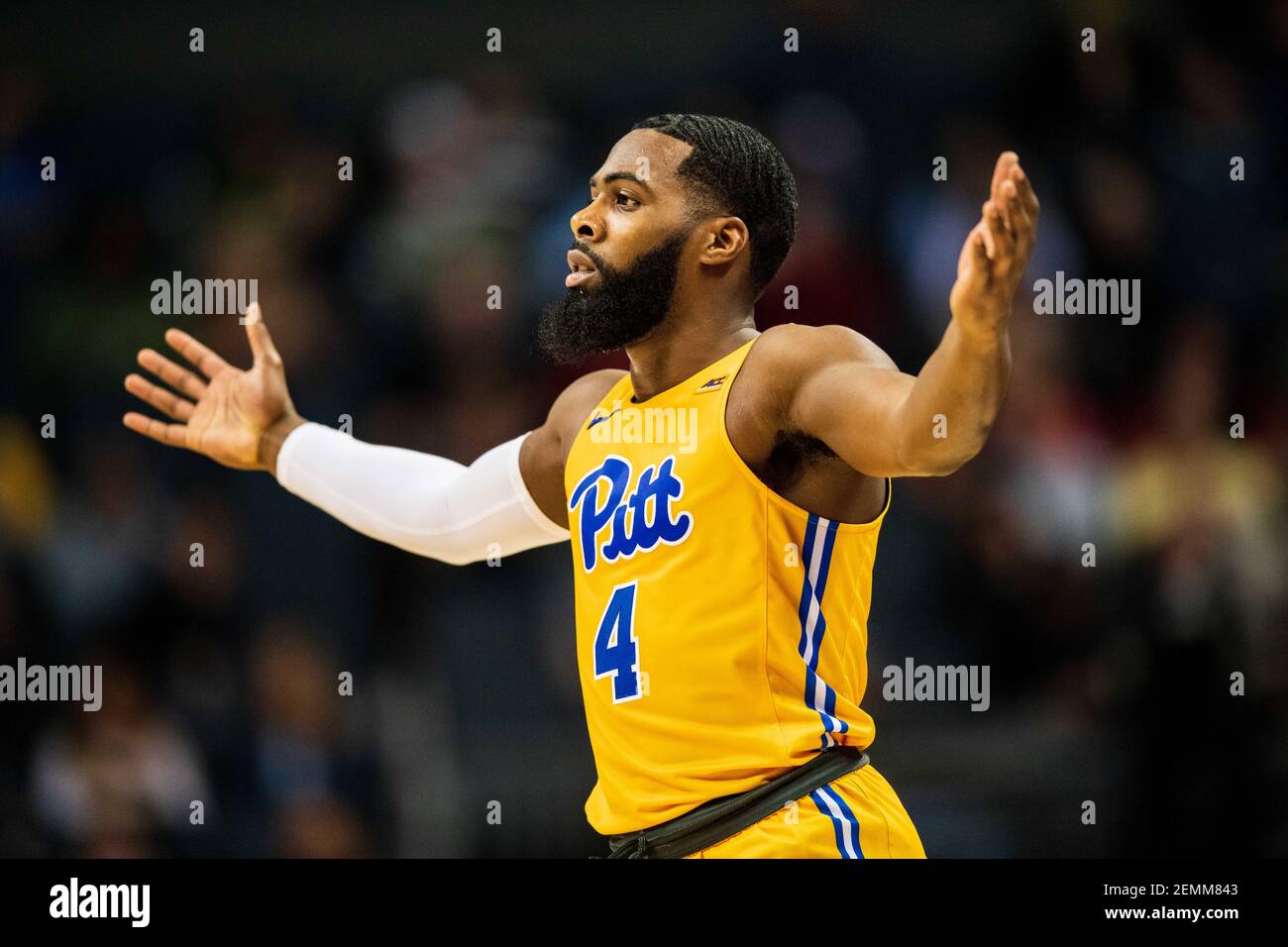 Pittsburgh Panthers guard Jared Wilson-Frame (4) during the ACC College ...