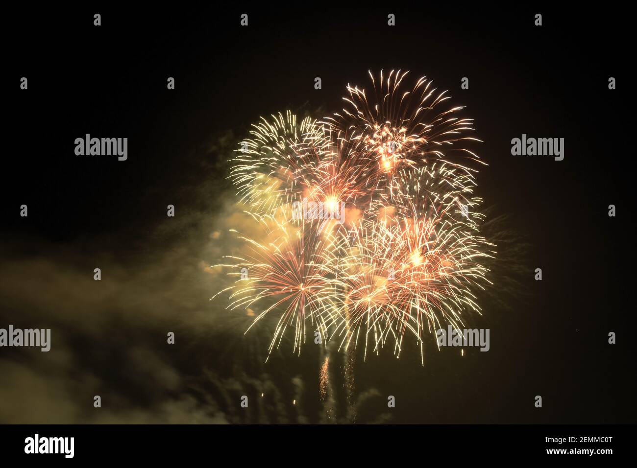 fireworks explosive on dark sky in night Stock Photo - Alamy