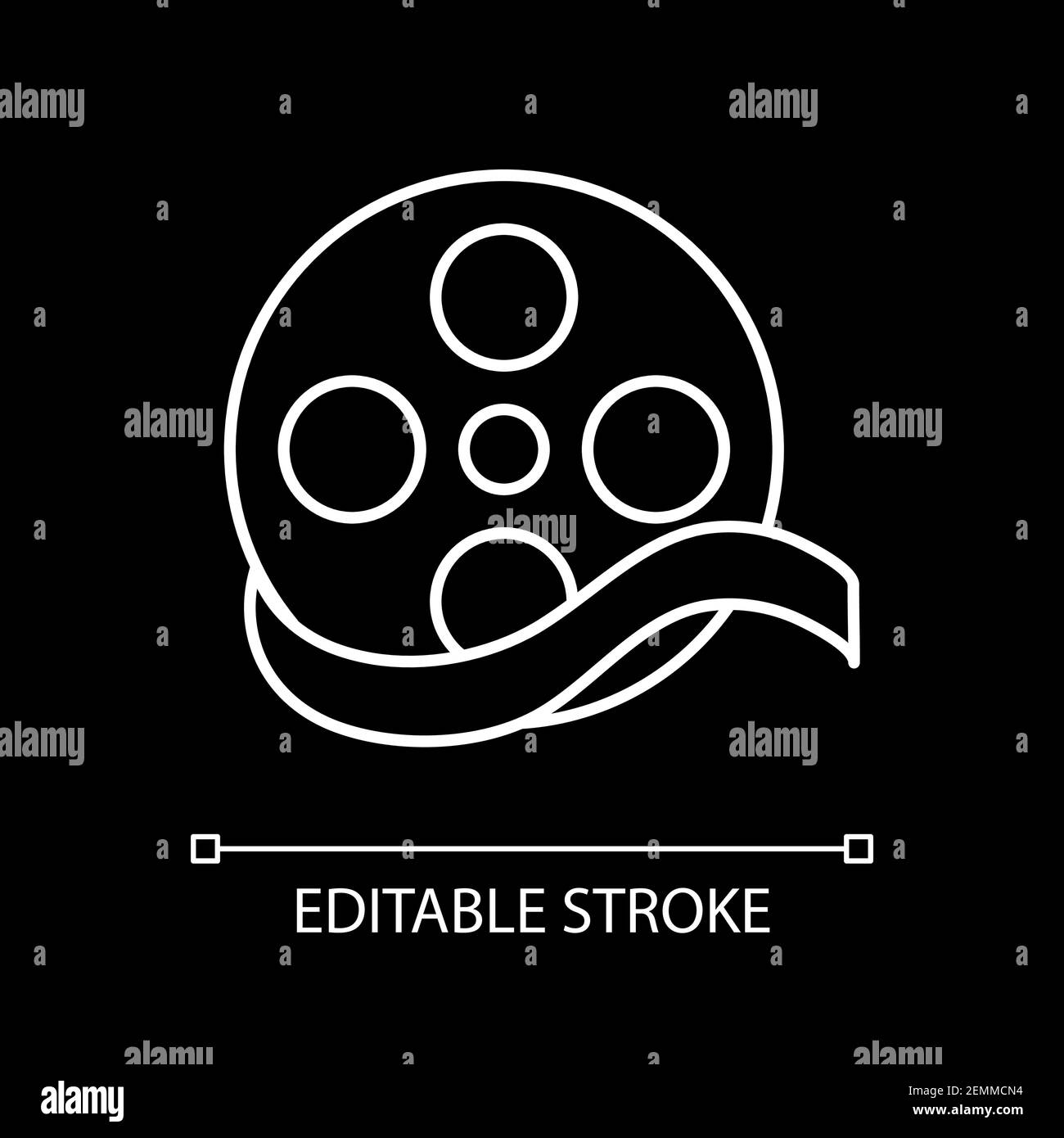 Documentary film white linear icon for dark theme Stock Vector Image ...