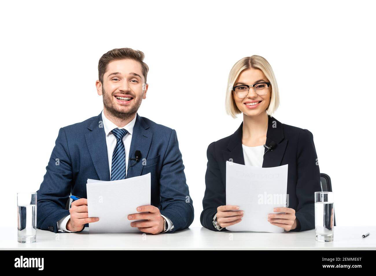 News presenters hi-res stock photography and images - Alamy