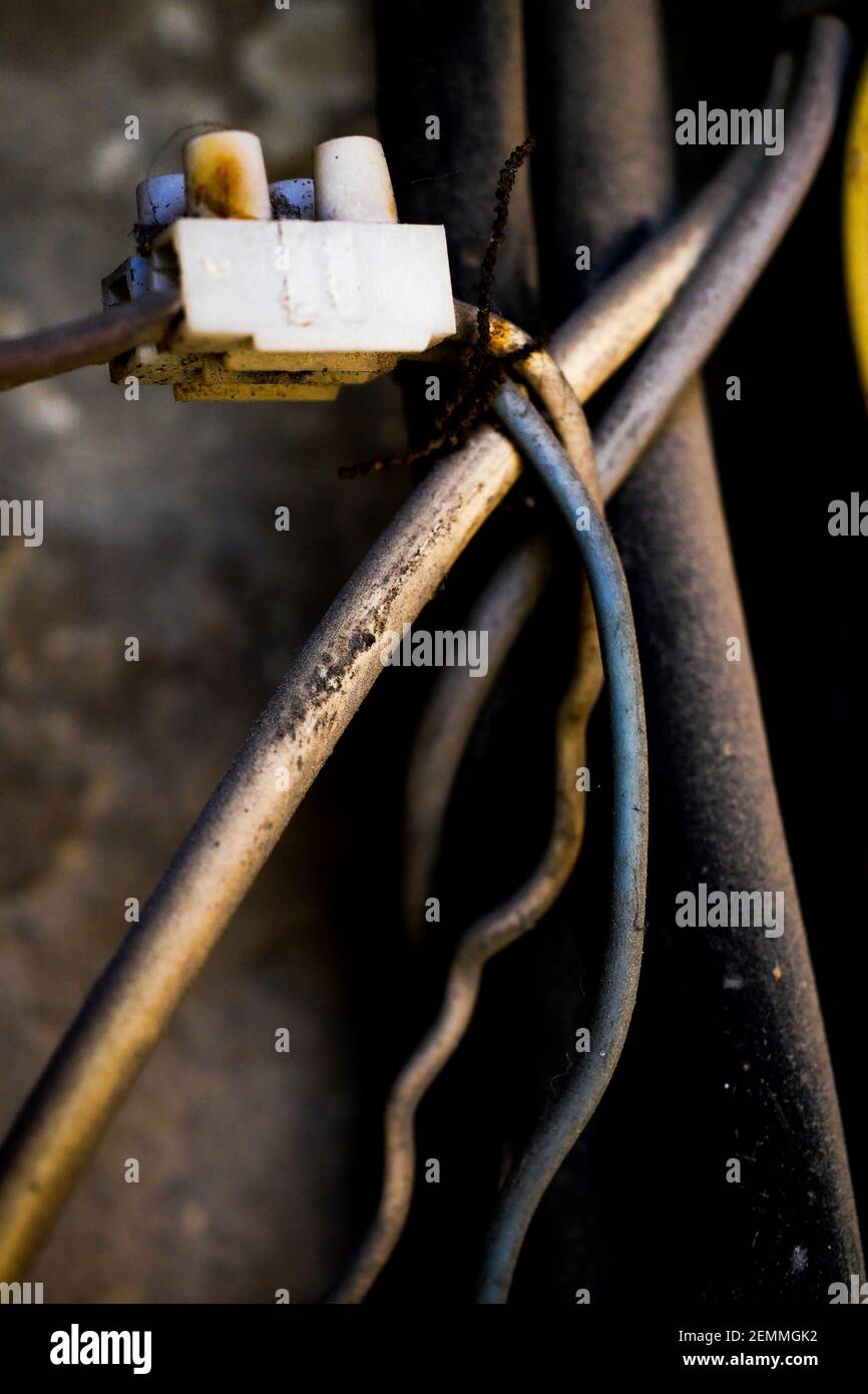 Old electric wiring, France Stock Photo - Alamy