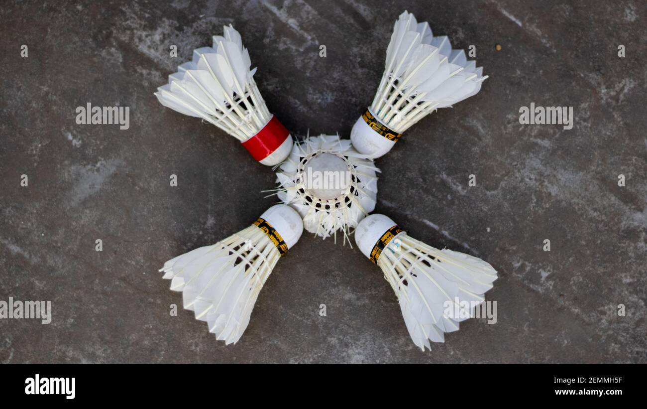 A symbol made with badminton shuttlecocks Stock Photo - Alamy