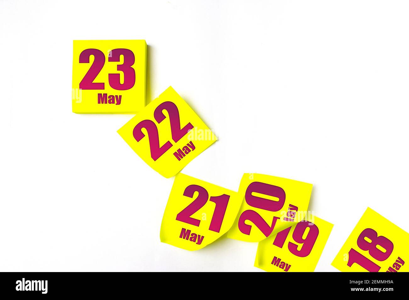 May 23rd. Day 23 of month, Calendar date. Many yellow sheet of the ...