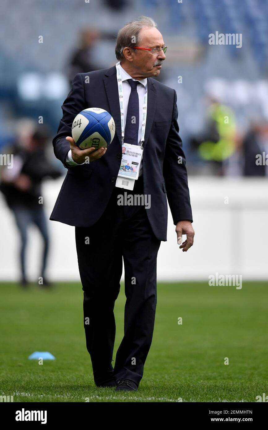 Jacques Brunel, France coach. Roma 16-03-2019 Stadio Olimpico Rugby Six ...