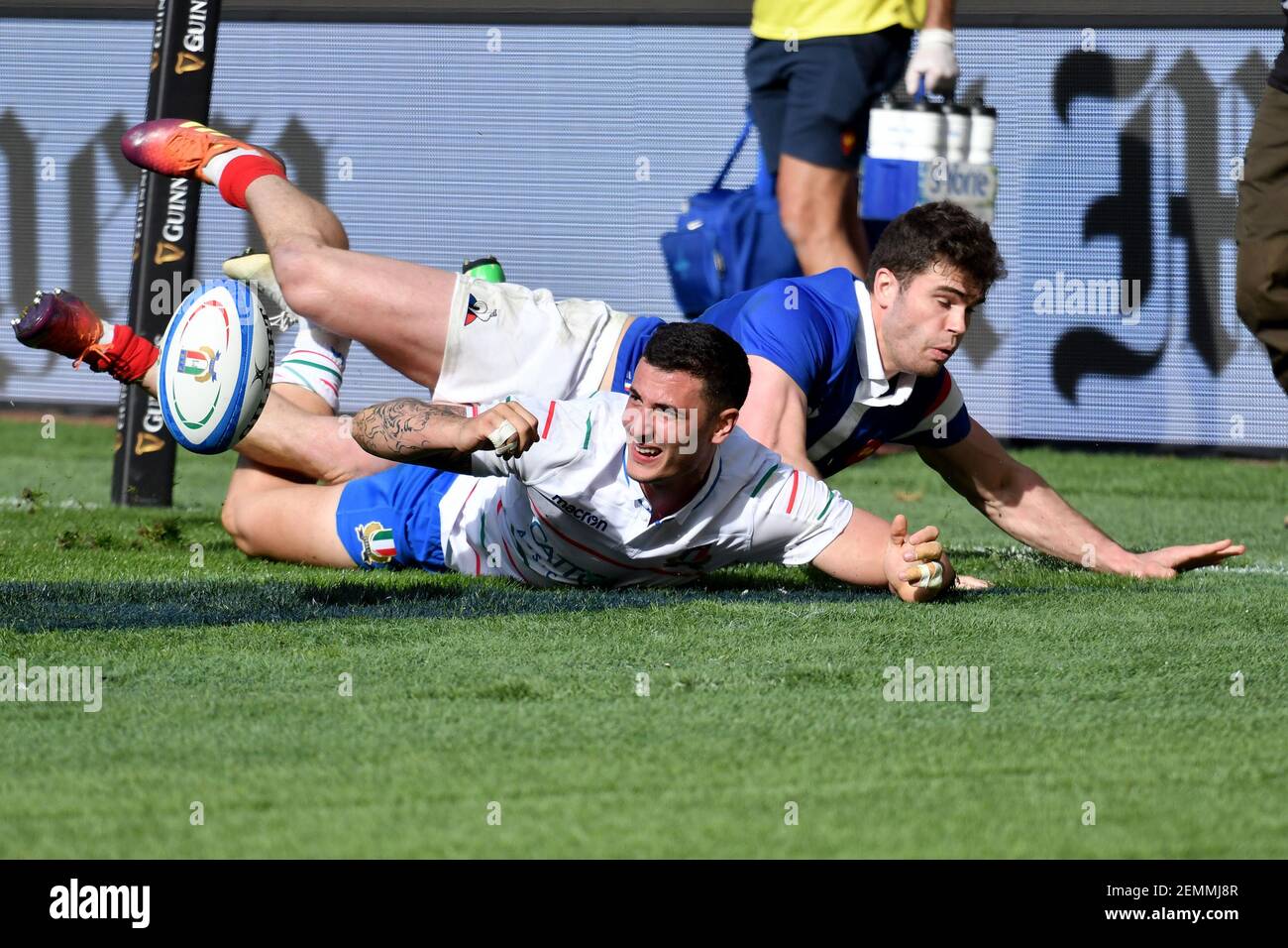 Try of Marco Zanon Italy Roma 16-03-2019 Stadio Olimpico Rugby Six ...