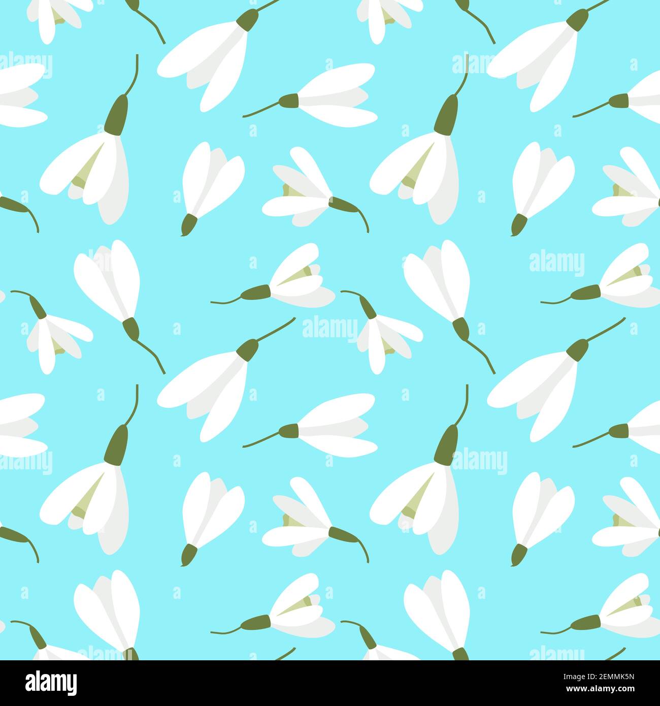 Seamless background with snowdrops. Vector. A repeating pattern with ...