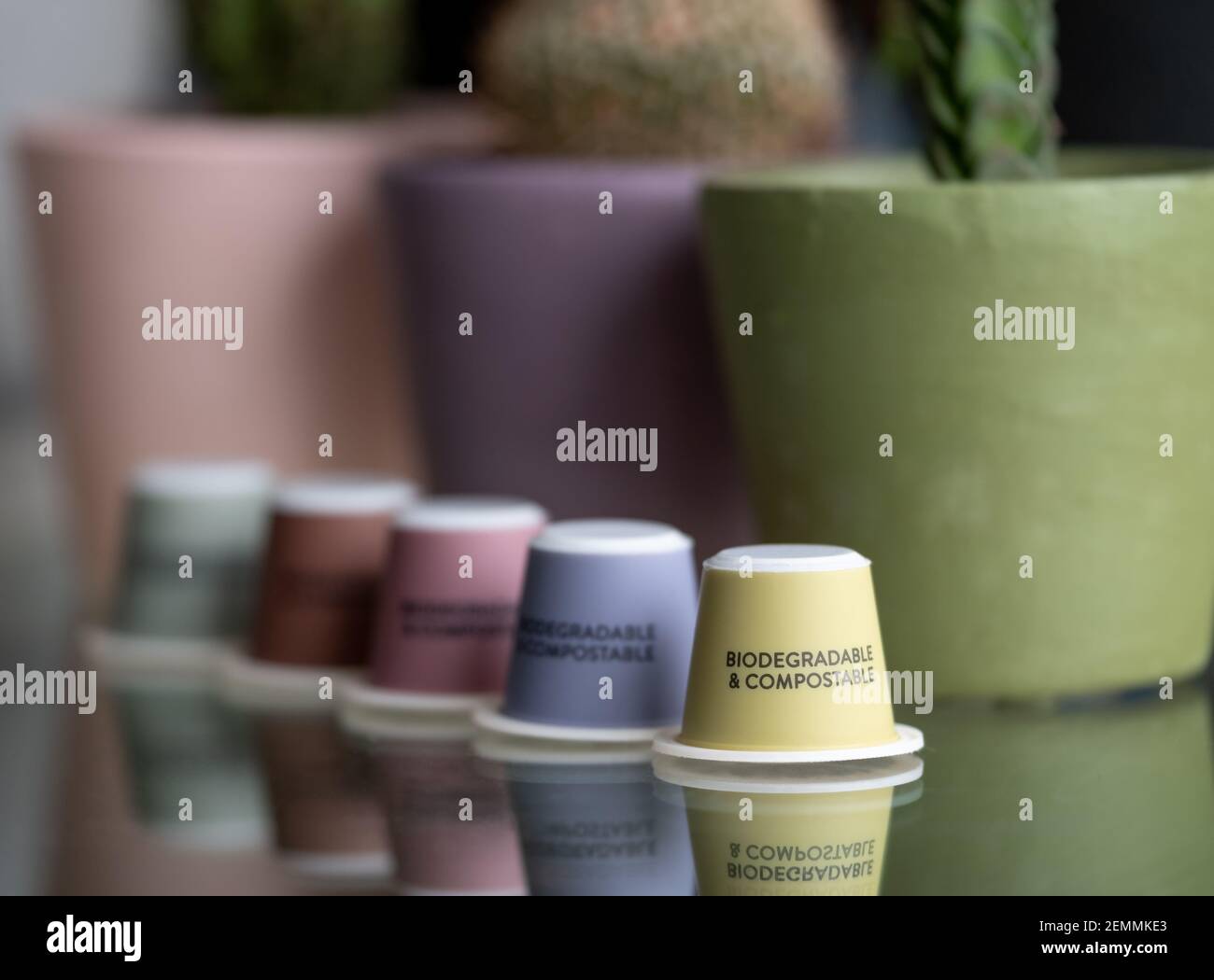 Colourful, sustainable eco friendly coffee capsules. The pods are ...