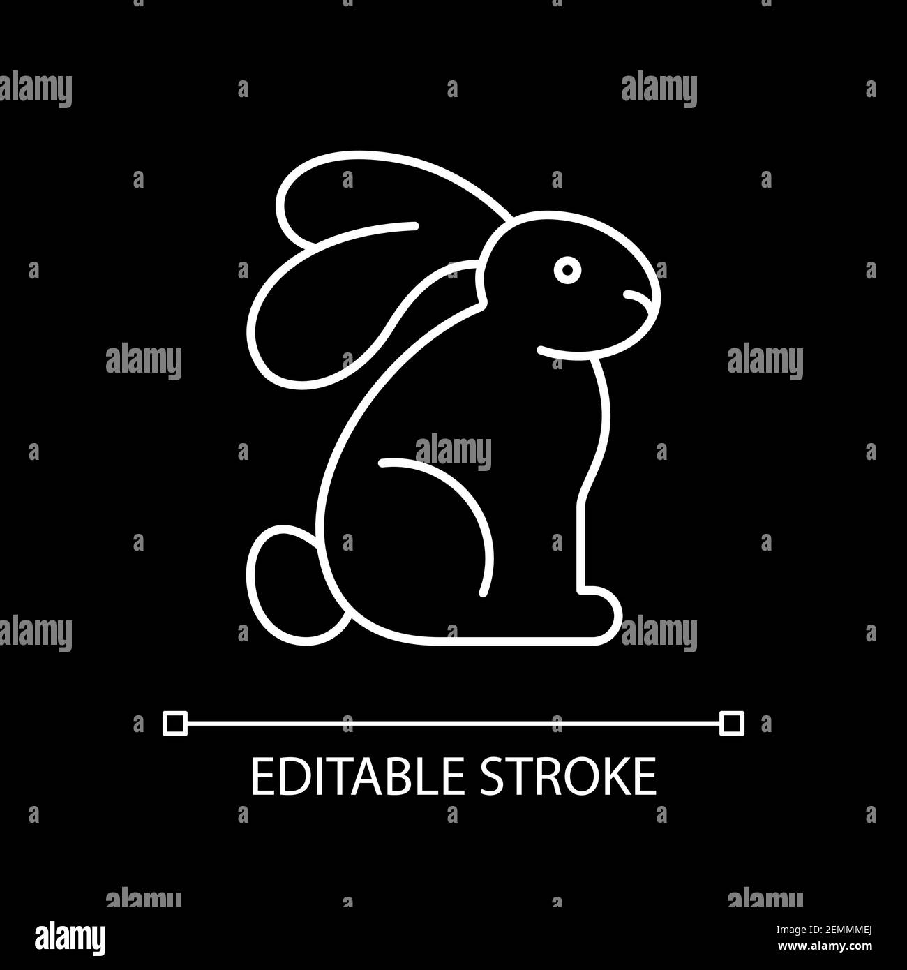 Cruelty free white linear icon for dark theme Stock Vector Image & Art ...