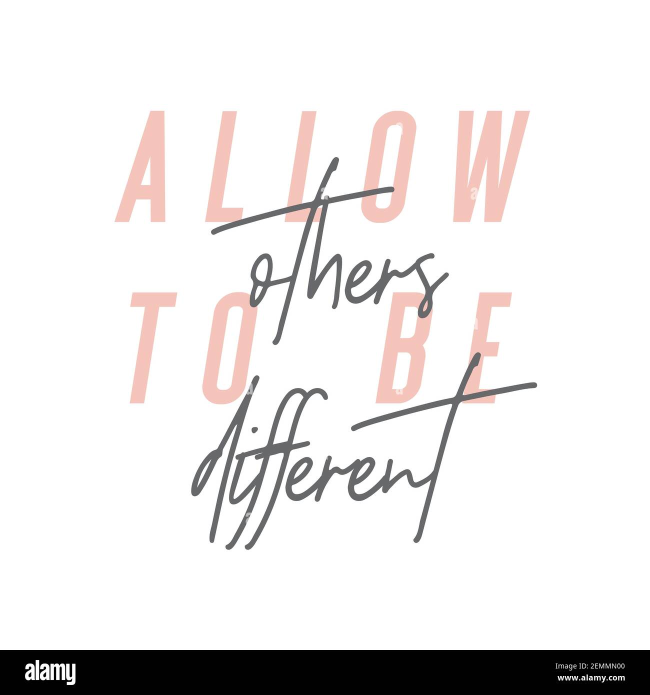 Allow others to be different modern inspirational quote in pink and ...