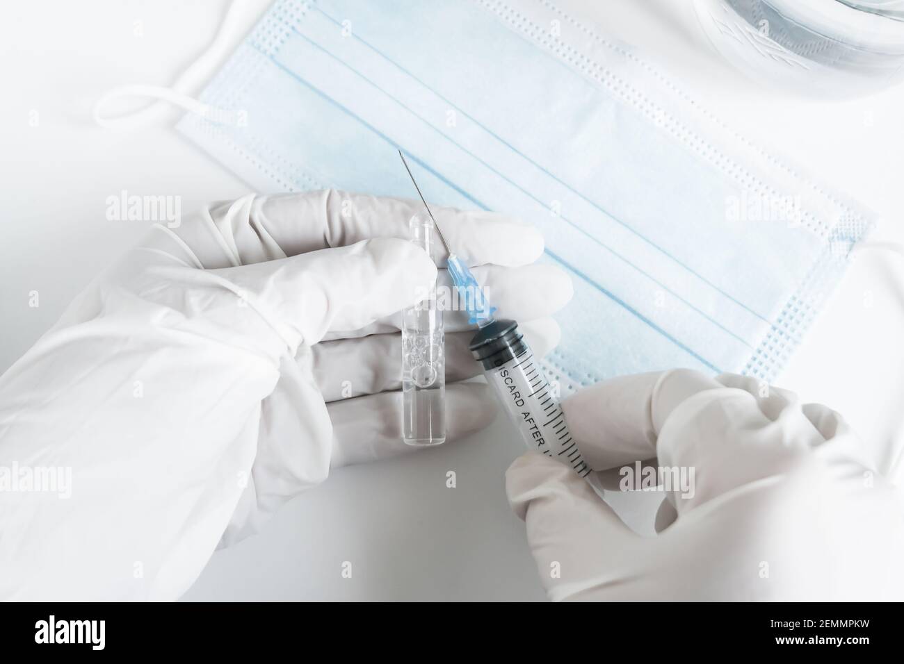 COVID 19 Vaccination concept. Injection treatment and disease ...