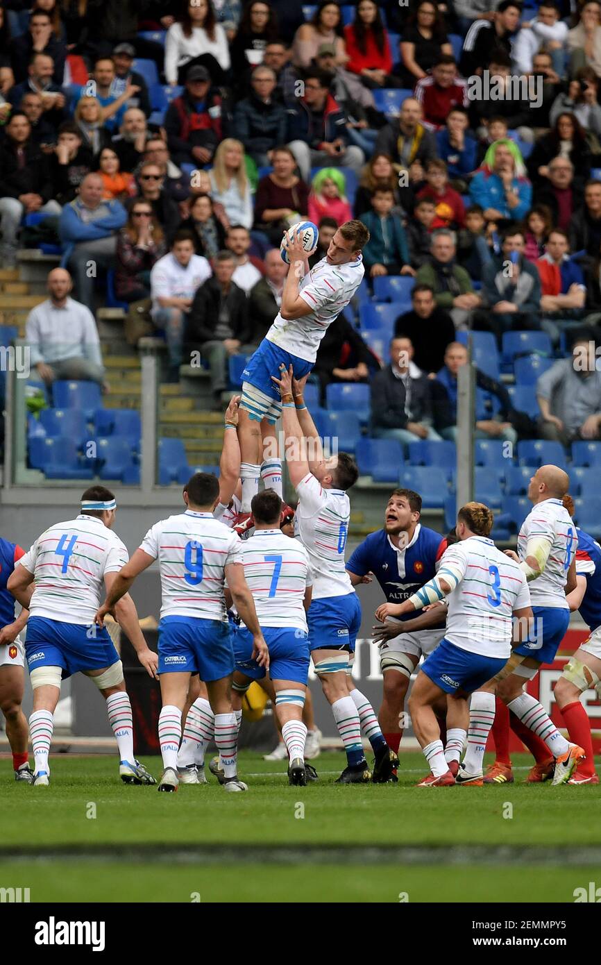 Touche Federico Ruzza Italy. Roma 16-03-2019 Stadio Olimpico Rugby Six ...