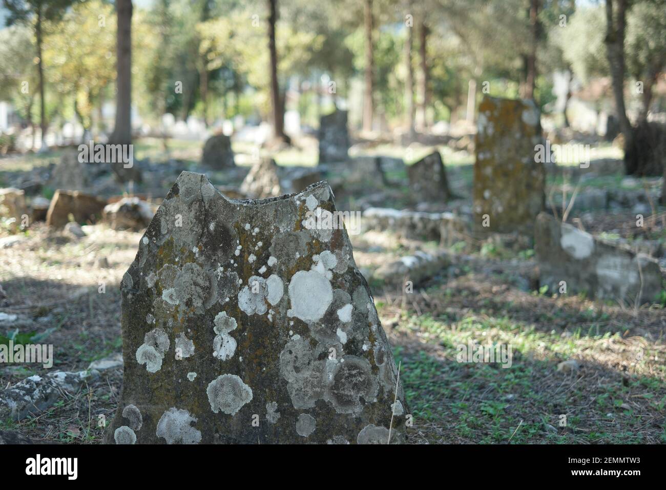 Old Muslim turkish cemetery Stock Photo - Alamy