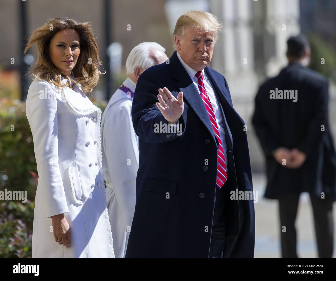 US President Donald J. Trump (R) and First Lady Melania Trump (L ...