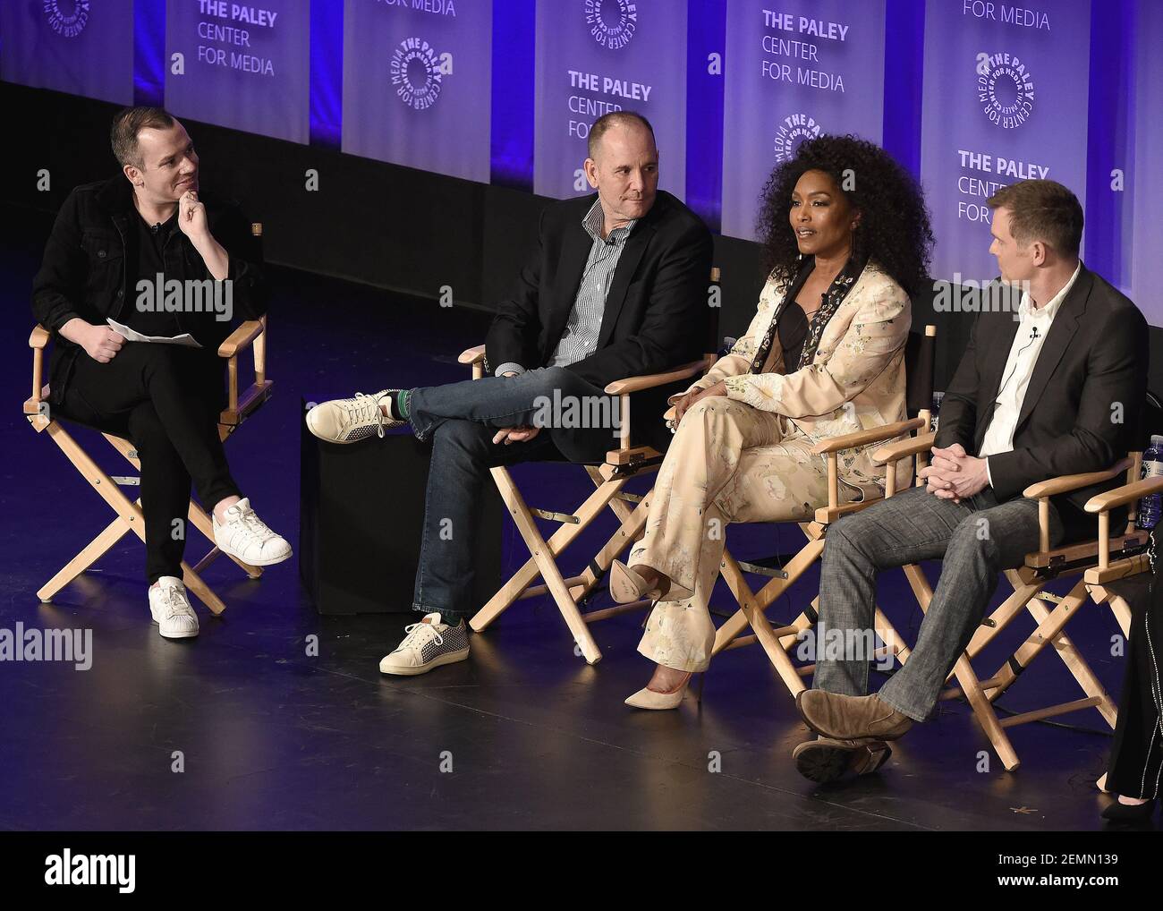 HOLLYWOOD, CA - MARCH 17: Tim Stack, Tim Minear, Angela Bassett and ...