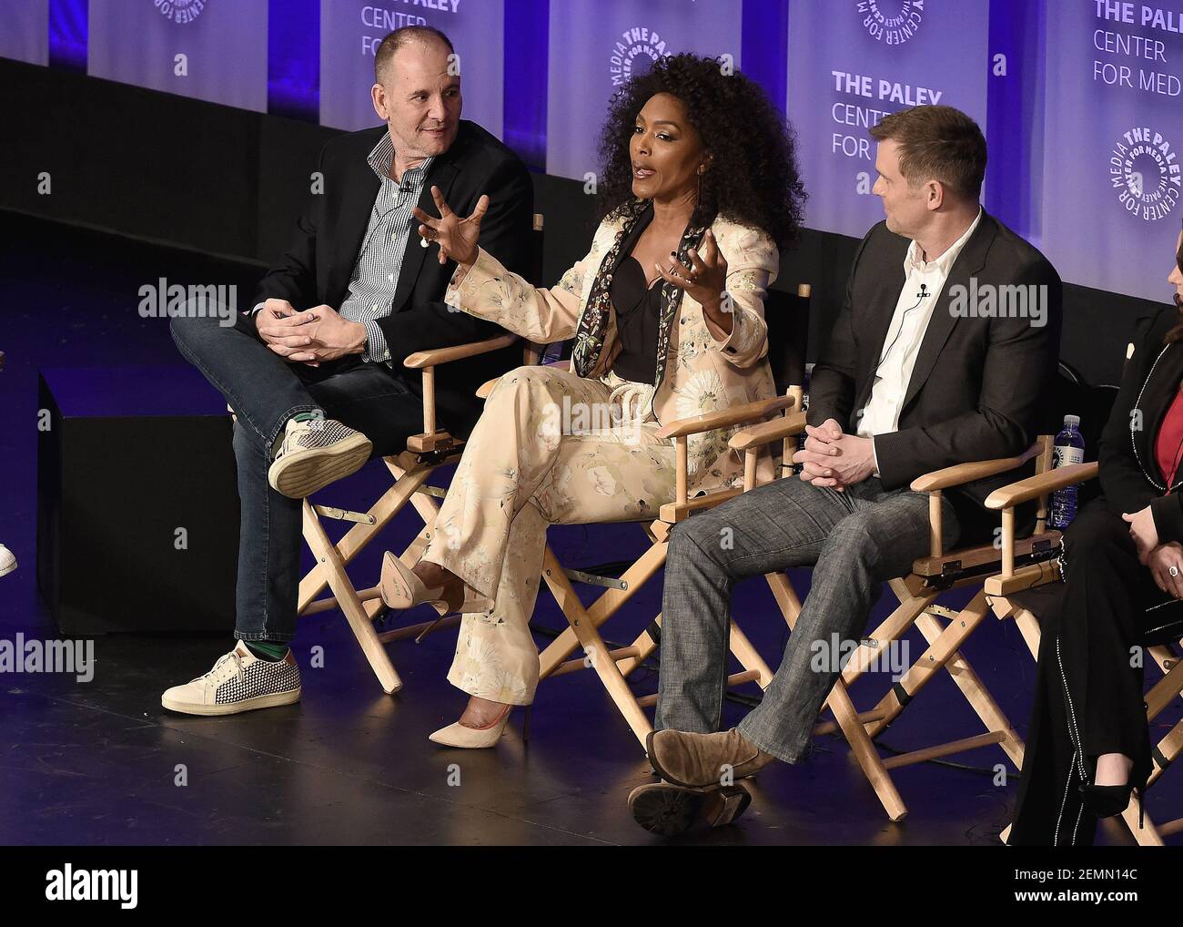 HOLLYWOOD, CA - MARCH 17: Tim Minear, Angela Bassett and Peter Krause ...