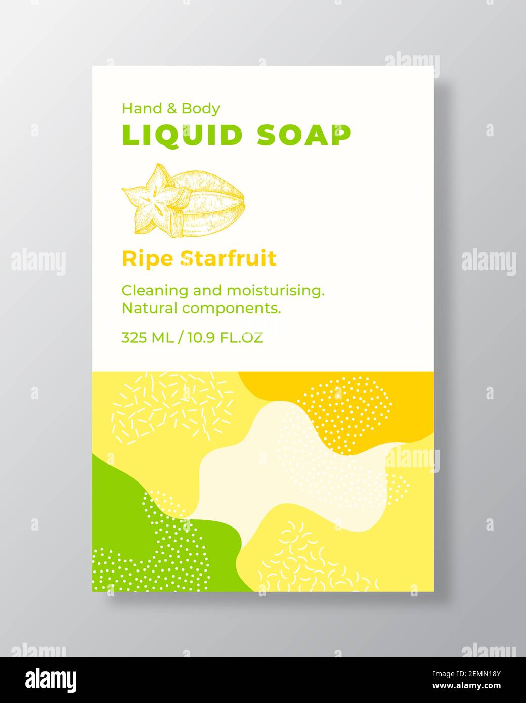 Liquid Soap Package Label Template. Abstract Shapes Camo Background ...