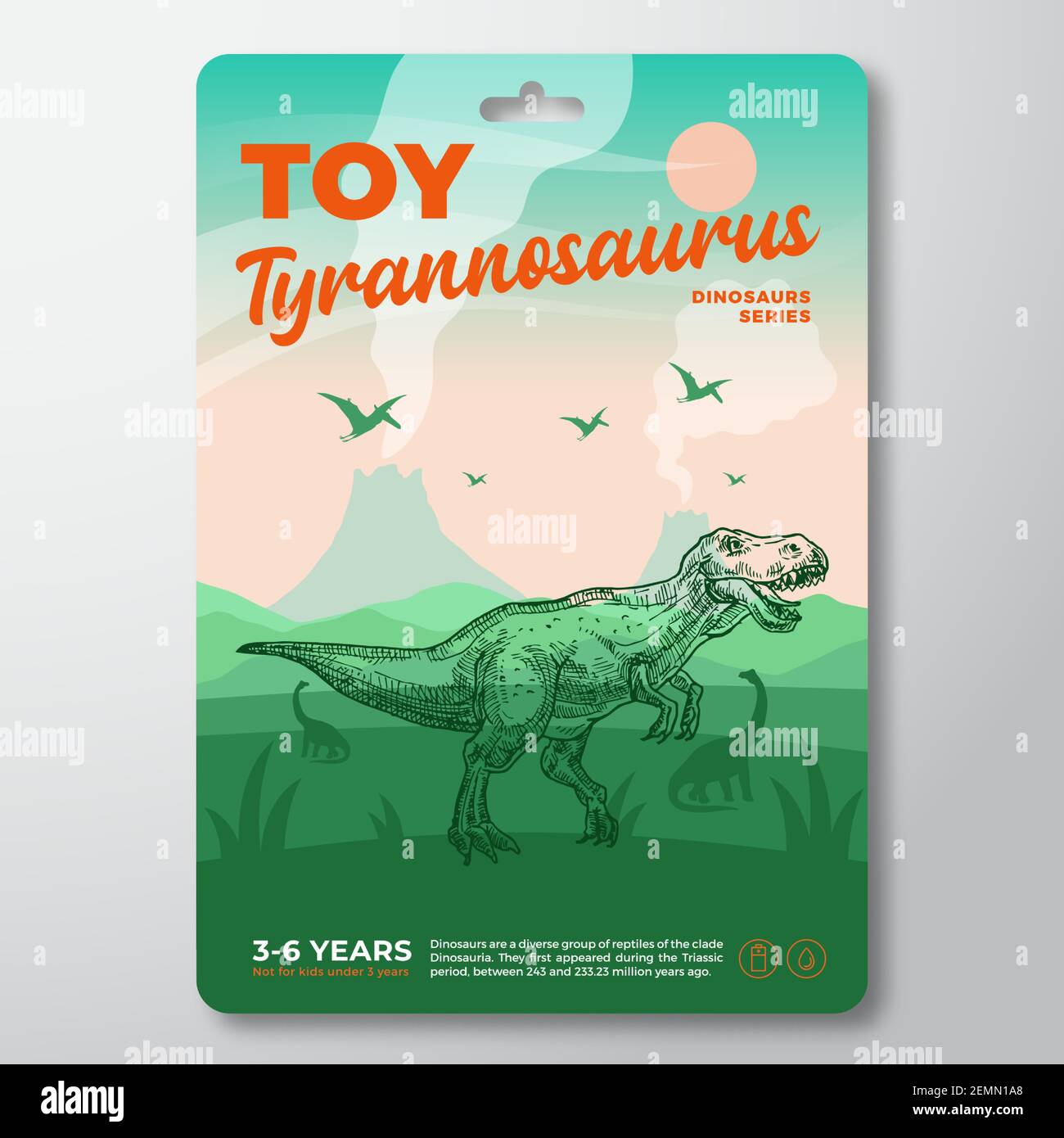 Toy Dinosaur Label Template. Abstract Vector Packaging Design Layout ...