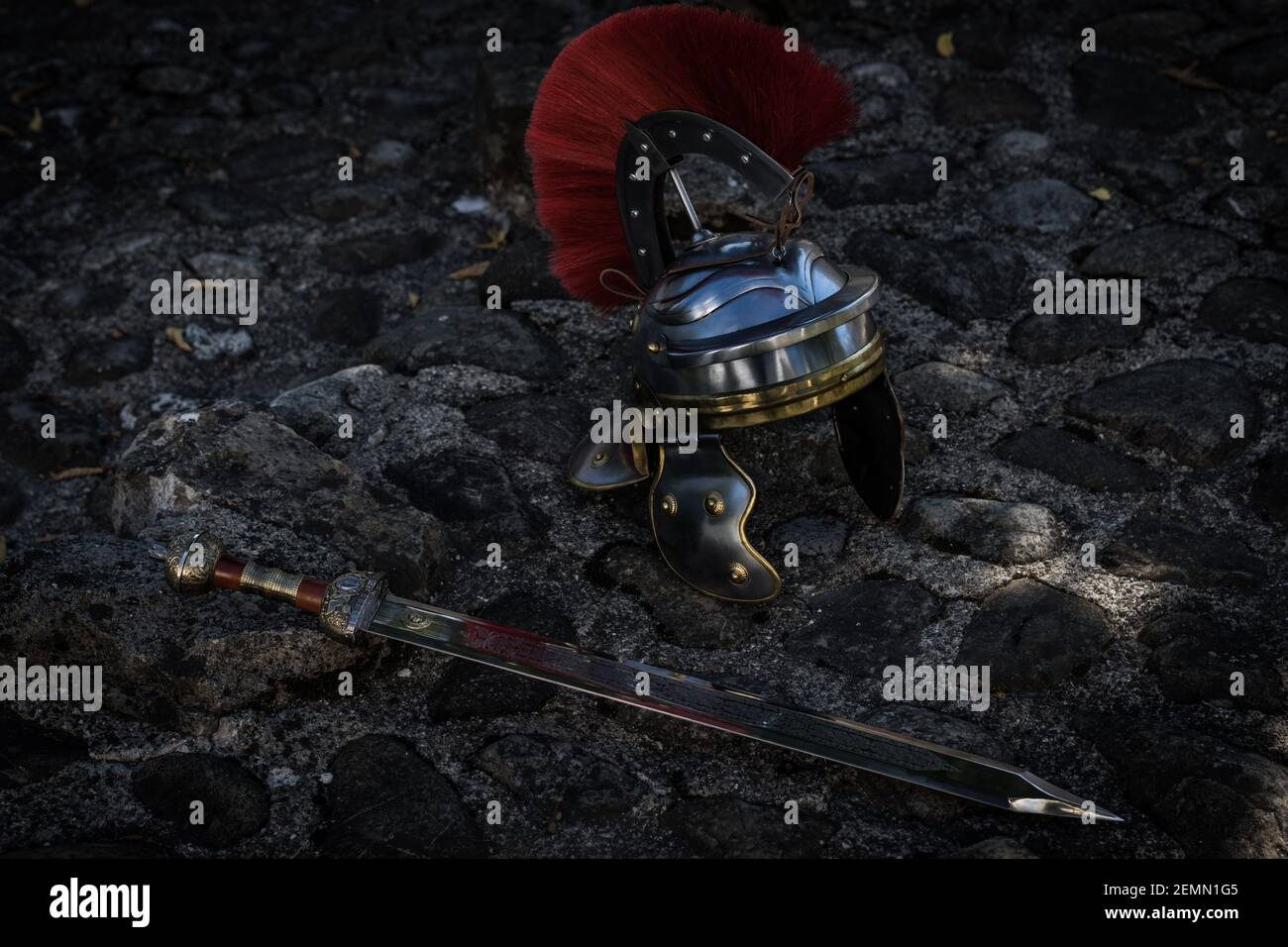 Roman Helmet Sword History Stock Photo - Alamy