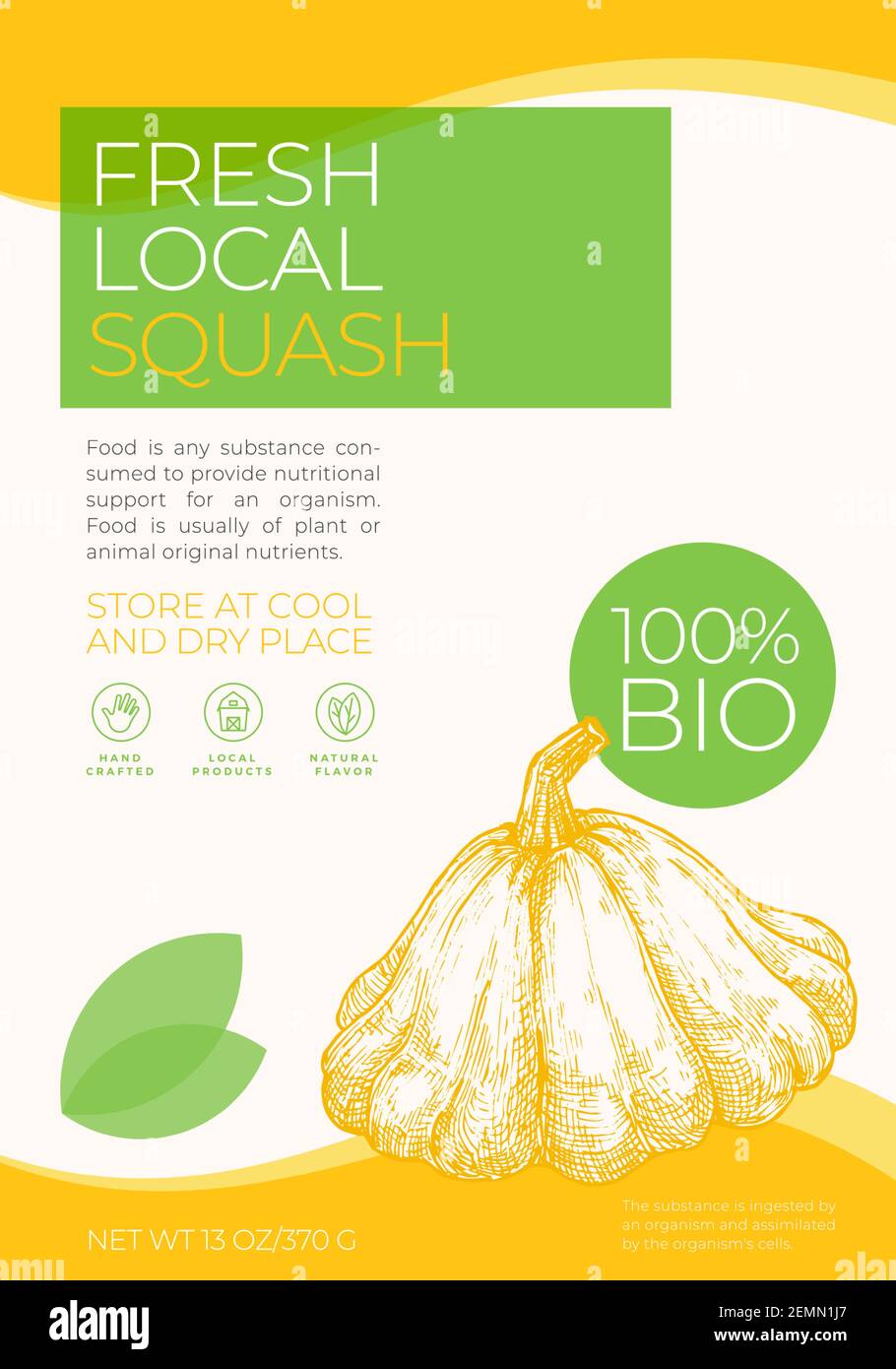 Fresh Local Vegetables Label Template. Abstract Vector Packaging Design ...