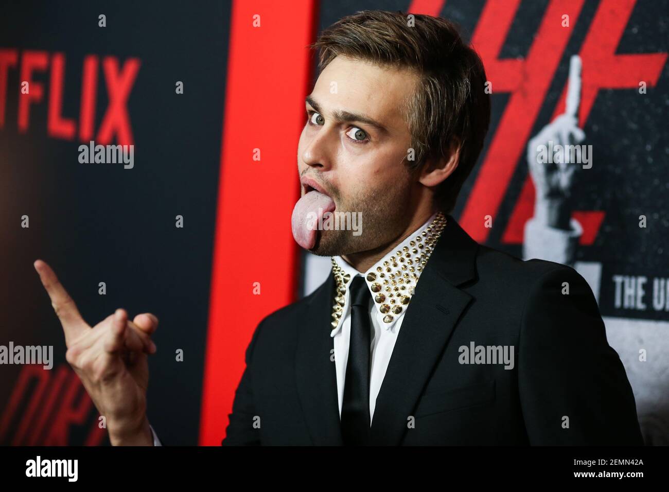 Actor Douglas Booth arrives at the Los Angeles Premiere Of Netflix's ...