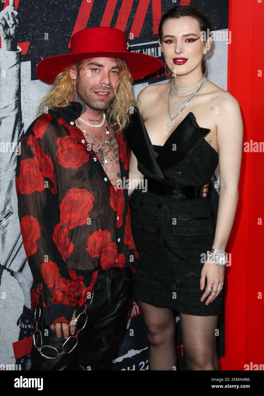 Mod Sun and girlfriend/actress Bella Thorne arrive at the Los Angeles ...