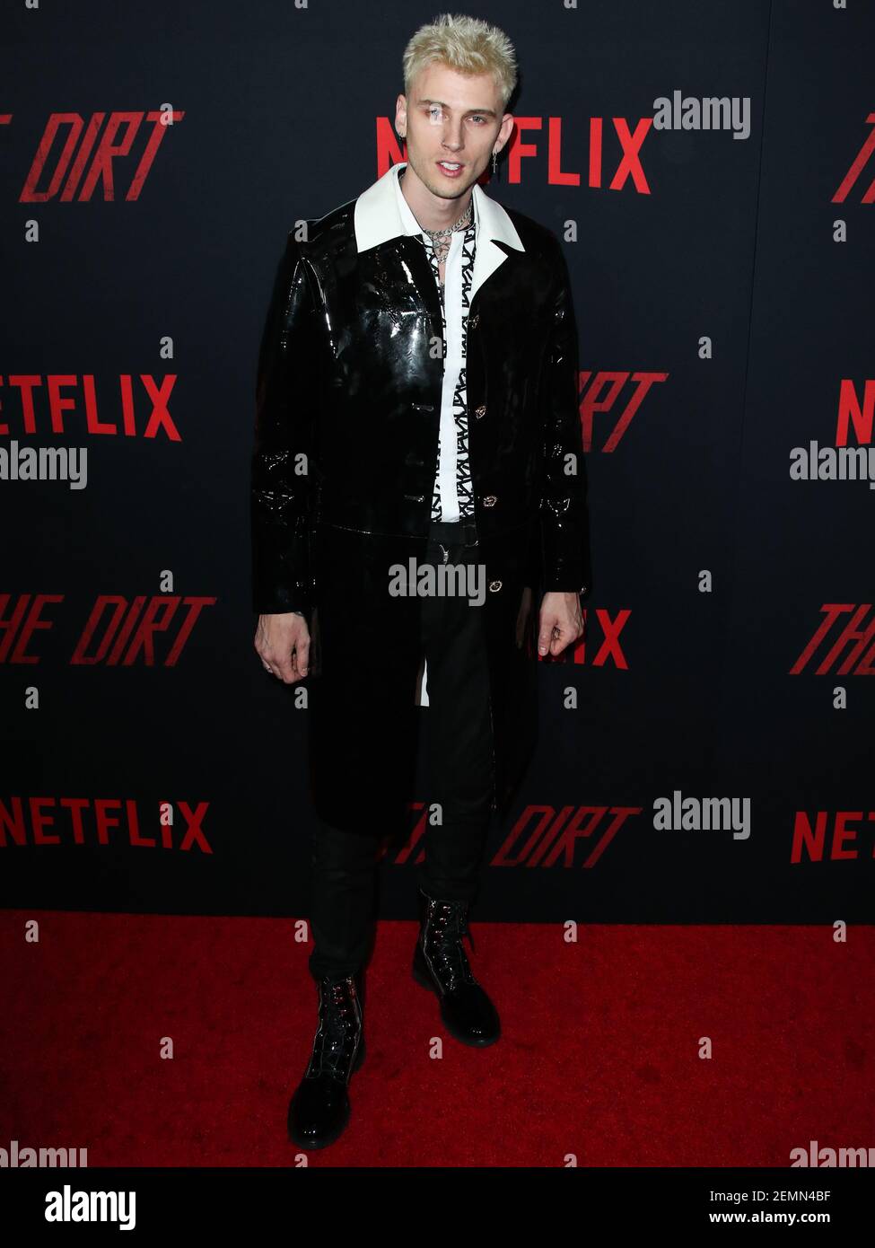 Rapper Machine Gun Kelly (Colson Baker) arrive at the Los Angeles ...