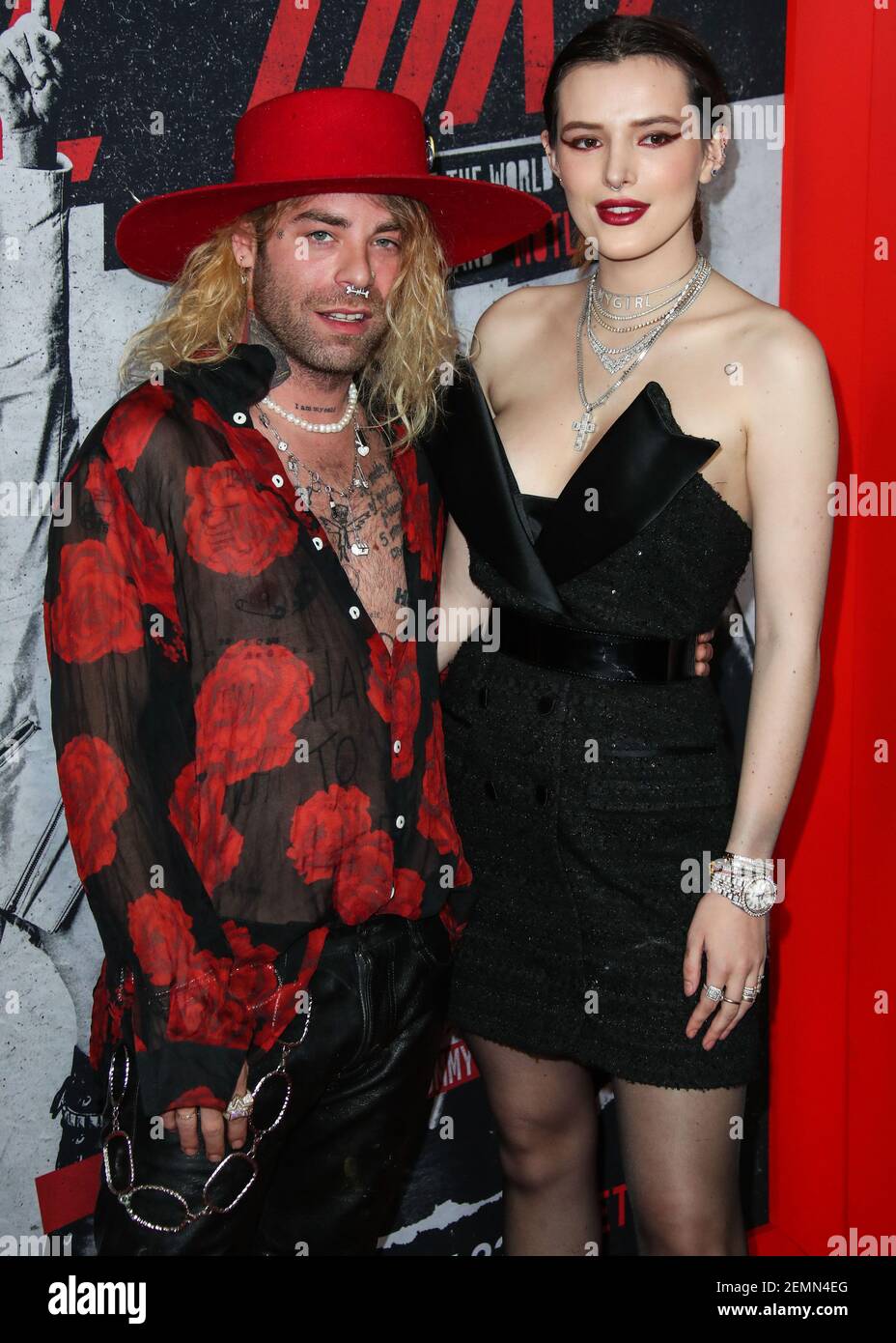 Mod Sun and girlfriend/actress Bella Thorne arrive at the Los Angeles ...