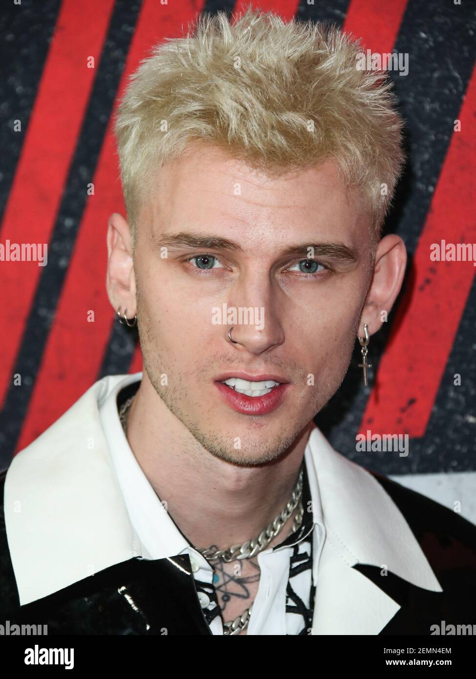 Rapper Machine Gun Kelly (Colson Baker) arrive at the Los Angeles ...