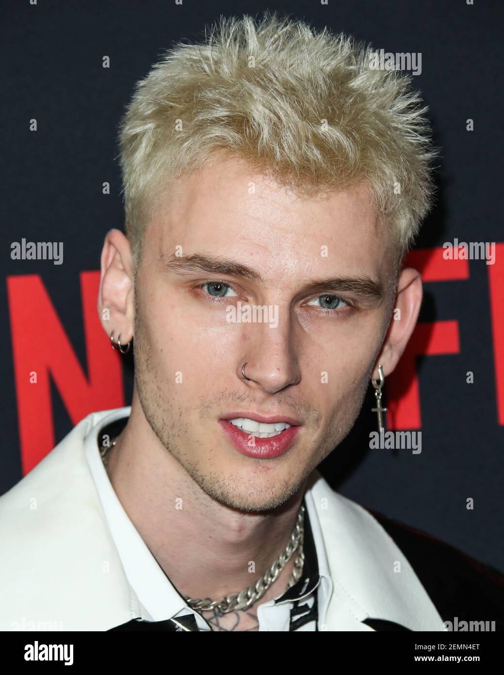 Rapper Machine Gun Kelly (Colson Baker) arrive at the Los Angeles ...