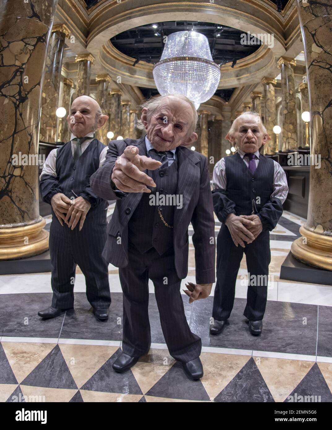 Goblins in the original Gringotts Wizarding Bank set at Warner Bros ...