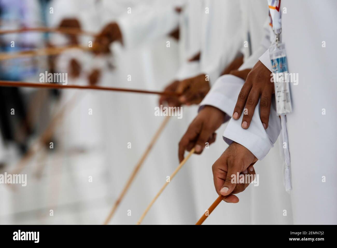 Arab men perform al Ayala dance during Special Olympics World Games in ...