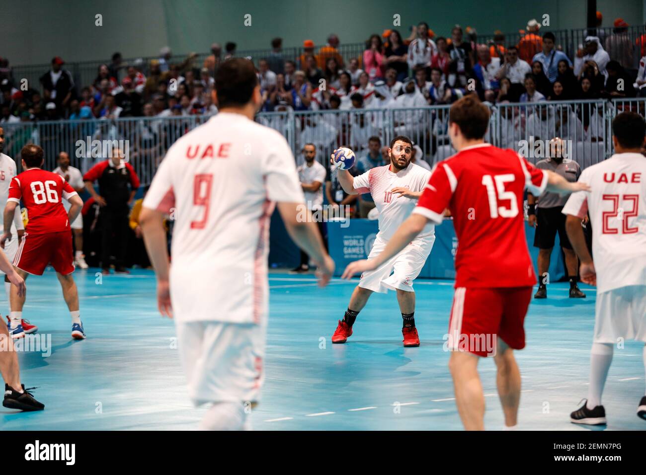 UAE handball team fights Russia in the finals during Special Olympics ...
