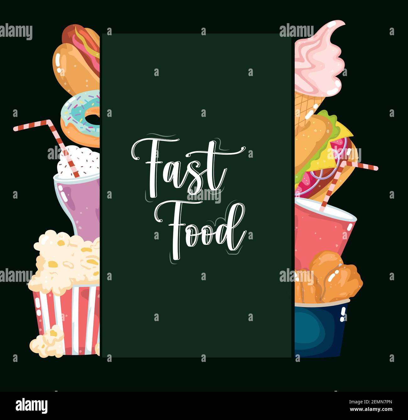 fast food label menu restaurant Stock Vector Image & Art - Alamy
