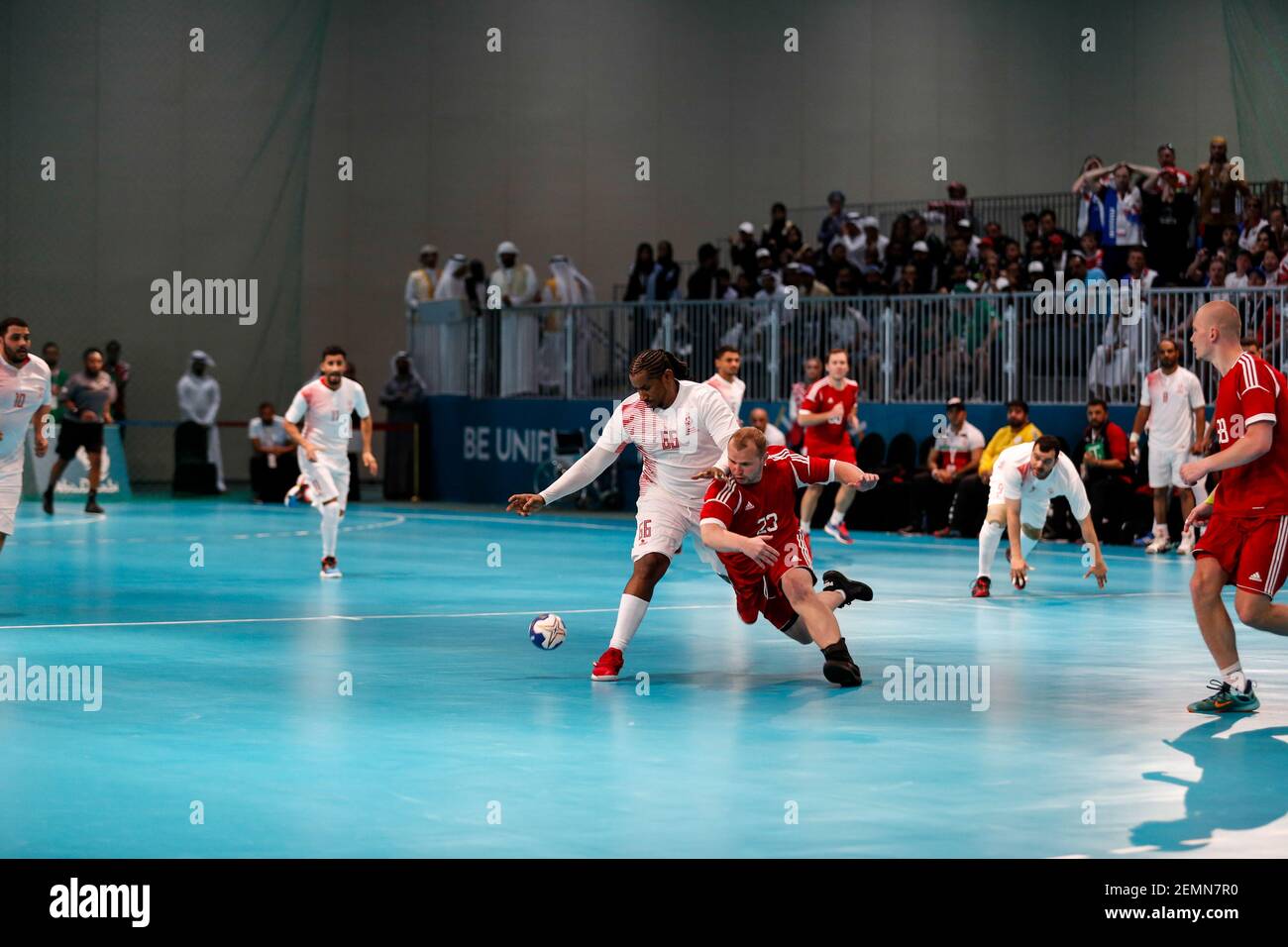 UAE handball team fights Russia in the finals during Special Olympics ...