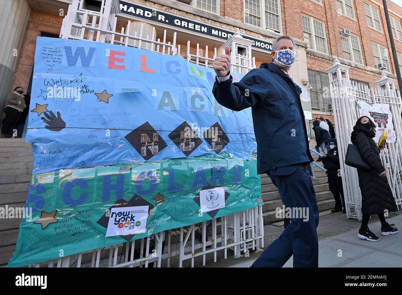 New York, USA. 25th Feb, 2021. New York City Mayor Bill de Blasio is ...
