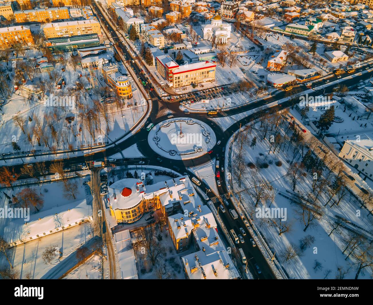 Winter roundabout hi-res stock photography and images - Alamy