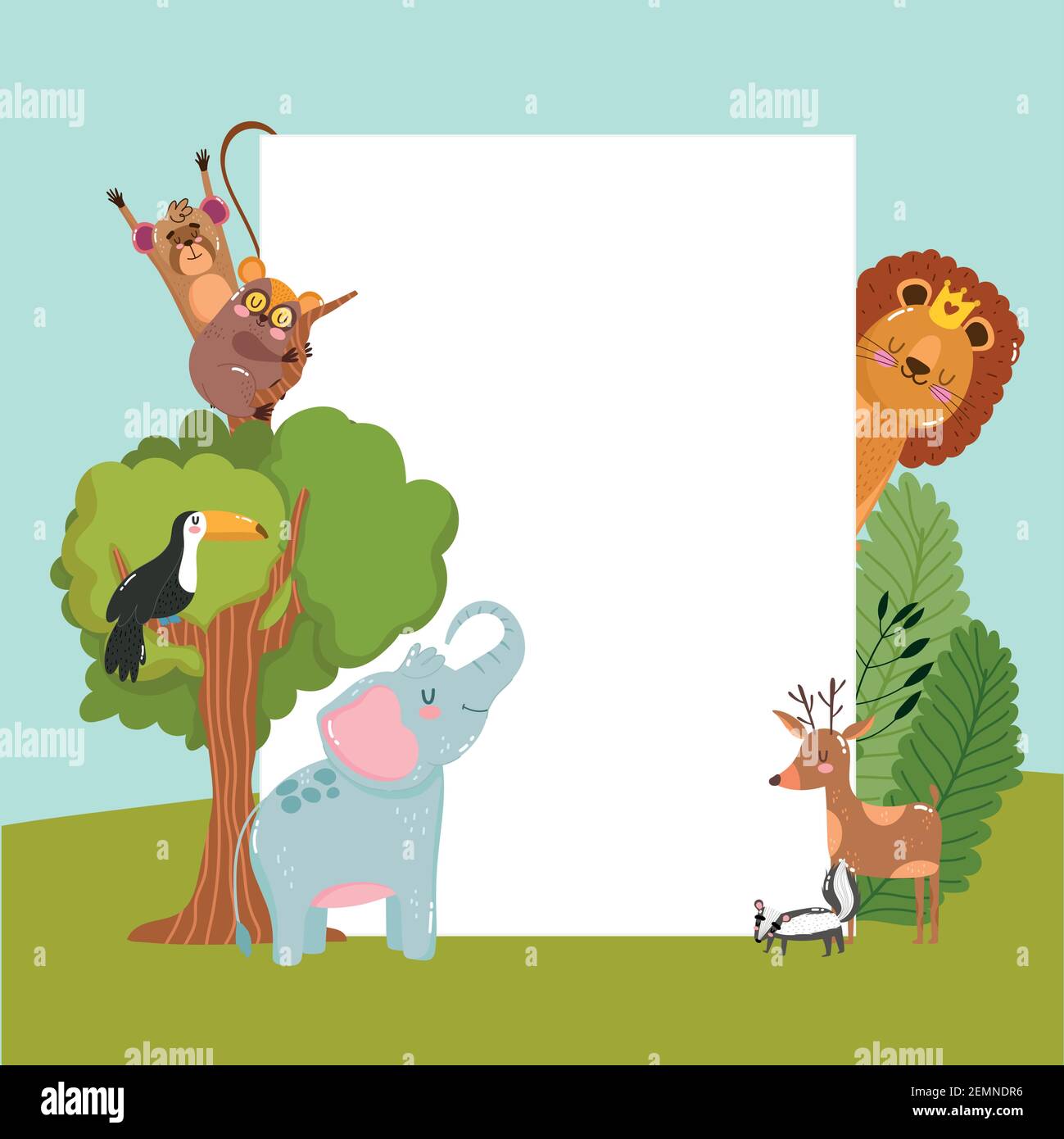 Animals wildlife nature cartoon banner Stock Vector Image & Art - Alamy