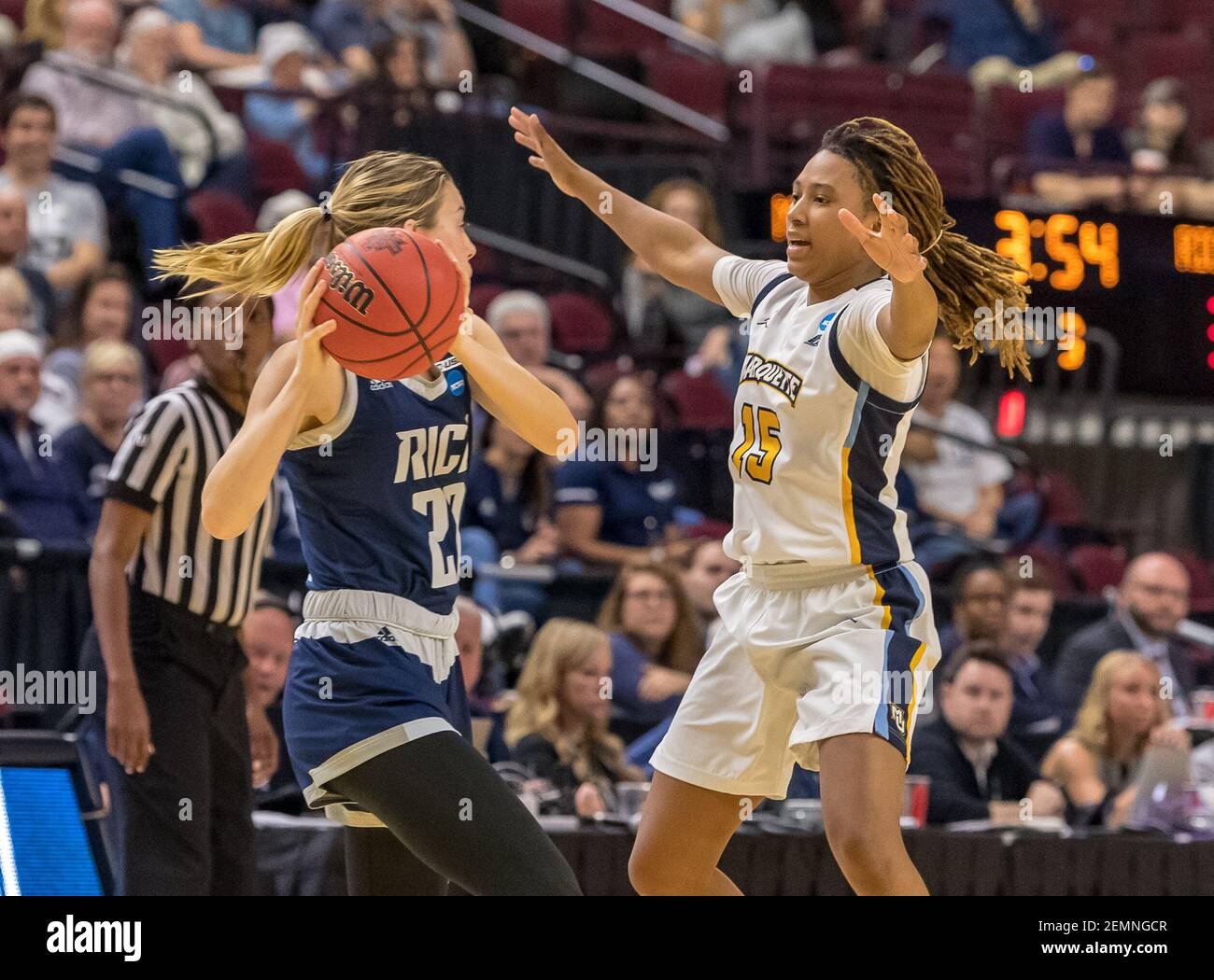 March 22, 2019: Marquette Golden Eagles guard Amani Wilborn (15) with ...
