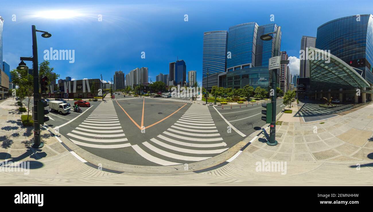 January 5 2020: A Manila: Business center with skyscrapers and modern ...