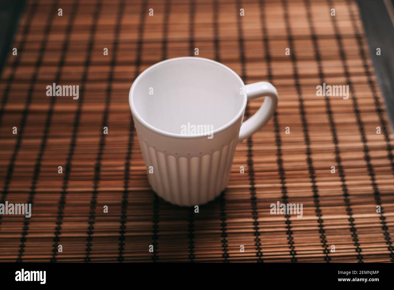 white mugs on the table for a drink ceramic cafe Stock Photo - Alamy