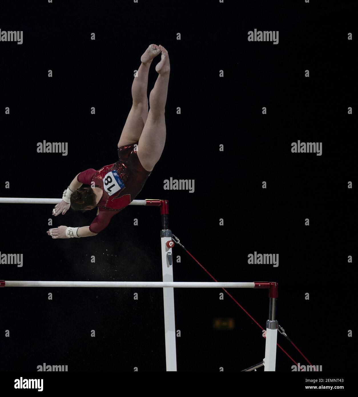 Aliya Mustafina (Russia) seen in action during the Gymnastics World Cup ...