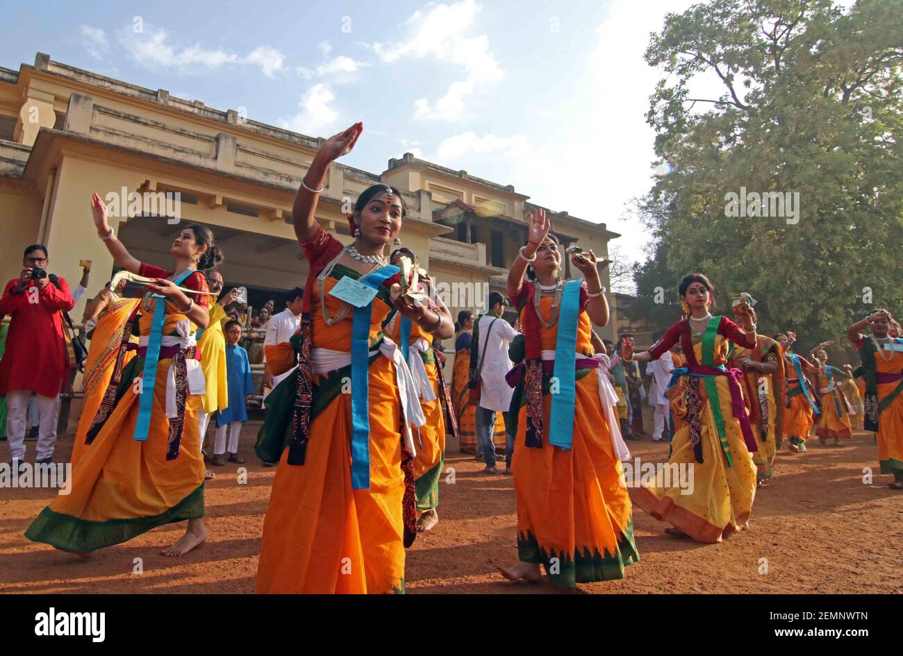 (3/21/2019) Students of Visva-Bharati University performing dance in a ...