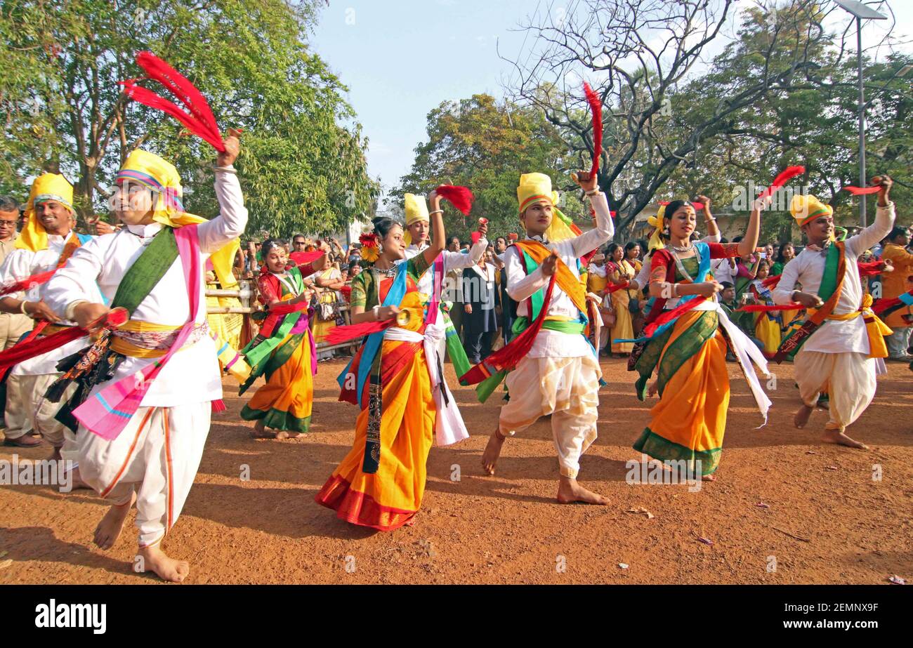 (3/21/2019) Students of Visva-Bharati University performing dance in a ...