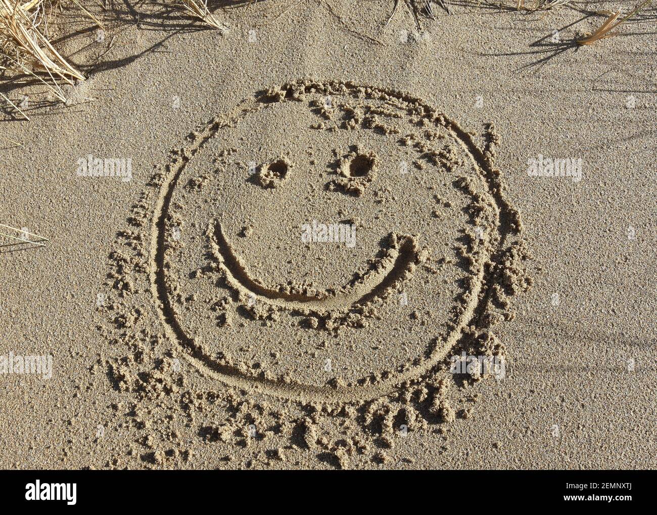 Smile, Smiley Face, Beach Smile, Sand Smile, North Devon Beaches Stock ...
