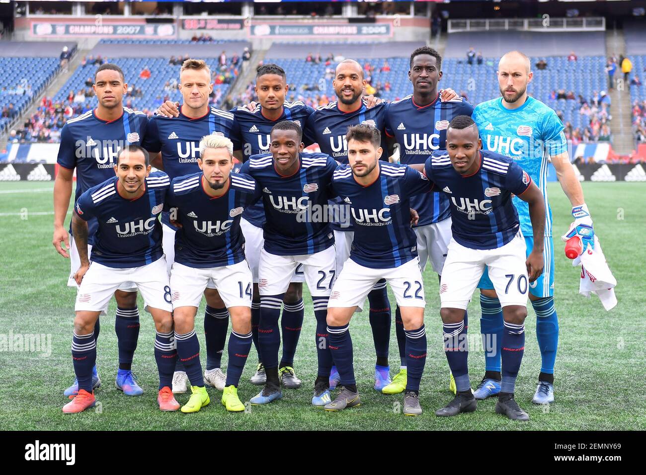 March 24, 2019: The New England Revolution starting lineup pose for a ...