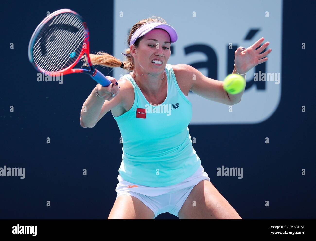March 24, 2019: Danielle Collins, of the United States, returns a shot ...