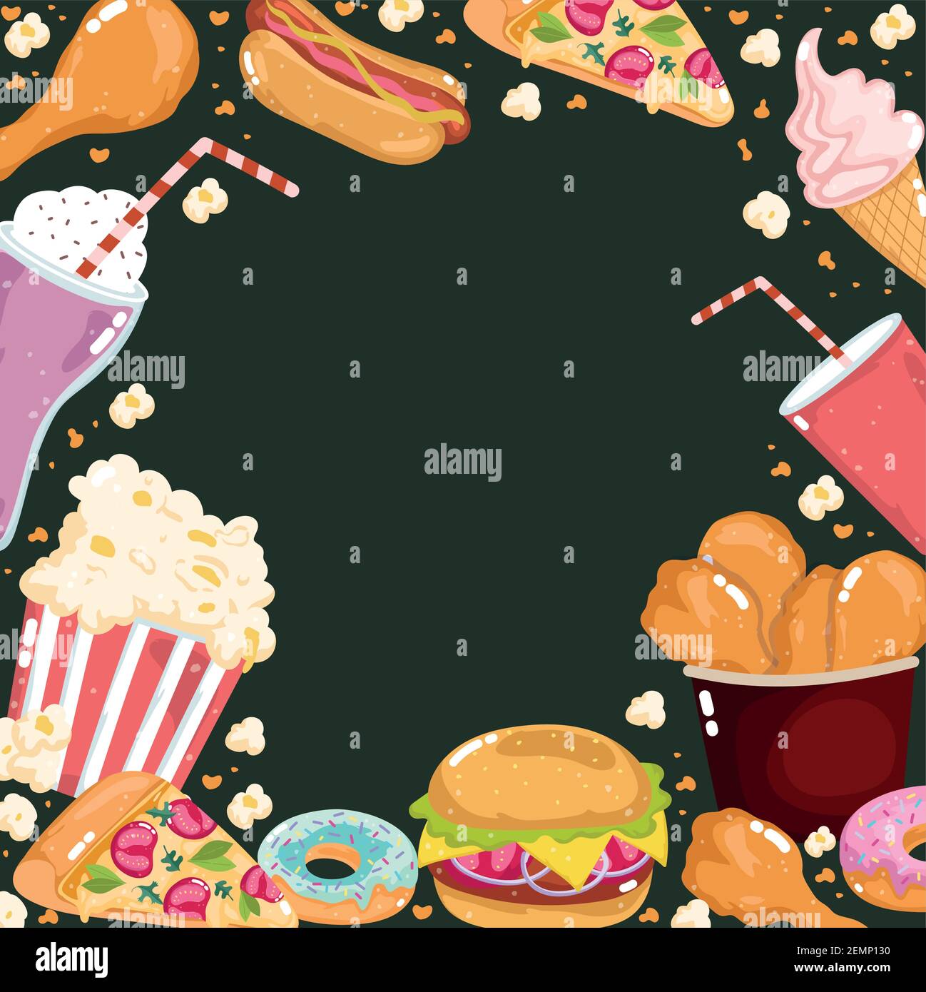 fast food menu collection background Stock Vector Image & Art - Alamy