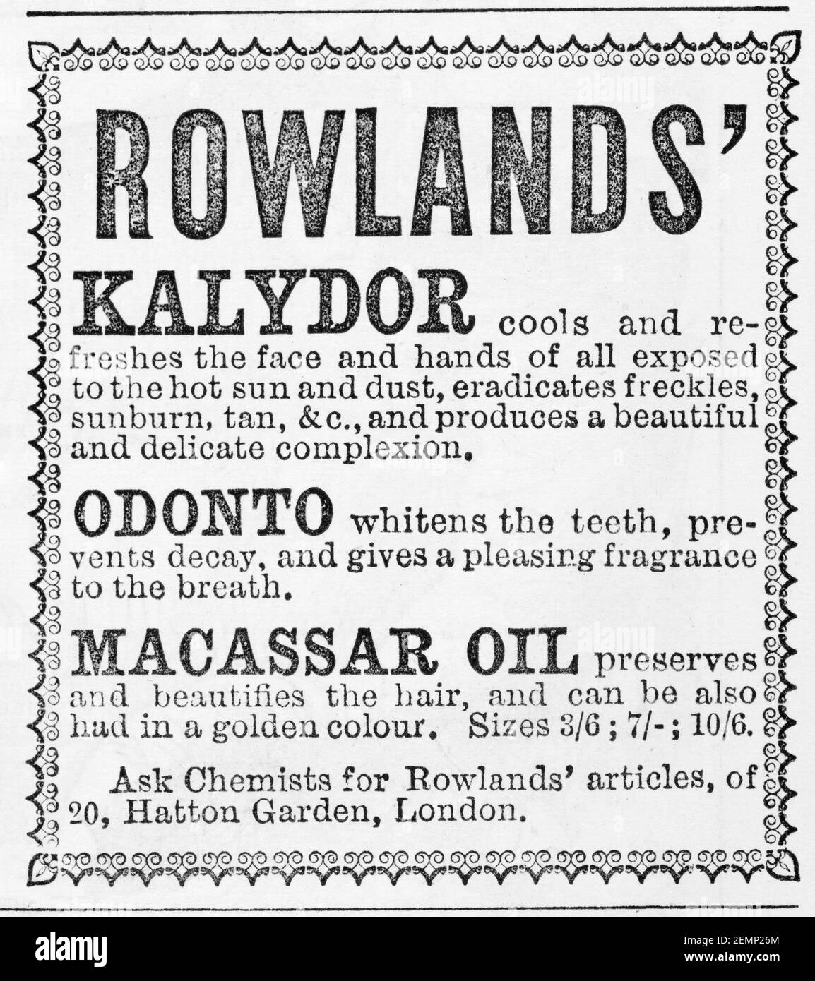 Victorian Advertisements Toothpaste