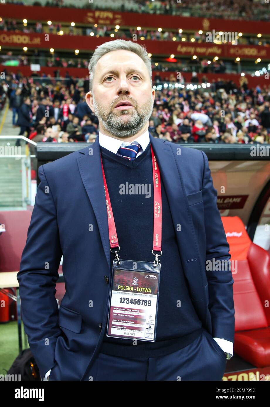 UEFA EURO 2020 qualifier Poland - Latvia nz Jerzy Brzeczek (POL) fot ...